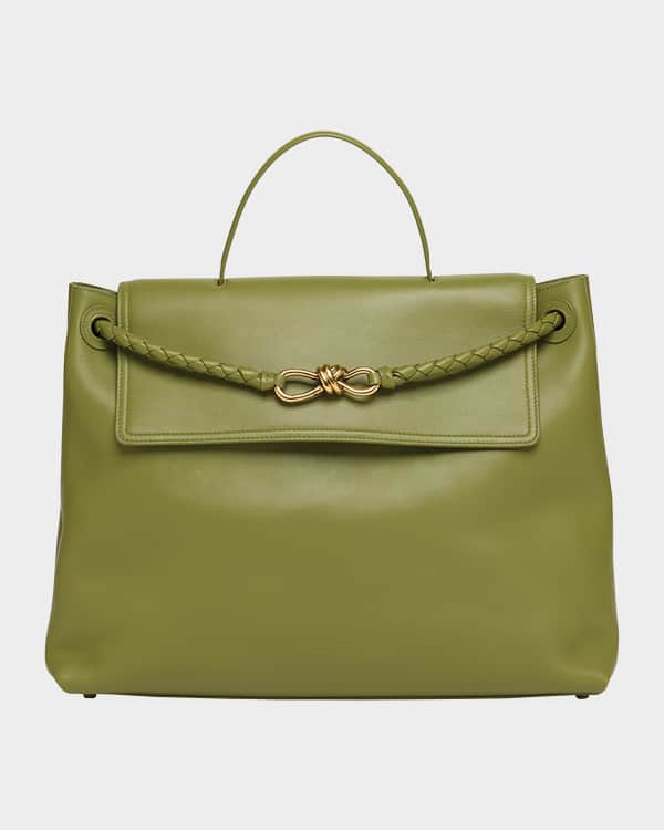 Jil Sander Small Twisted Leather Top-Handle Bag | Neiman Marcus