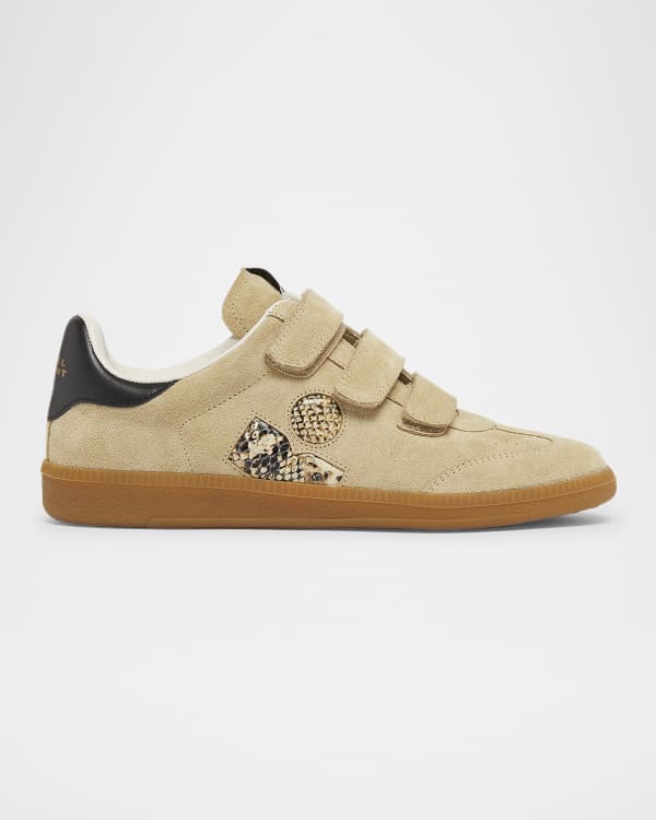 Isabel Marant Beth Mixed Leather Triple-Grip Sneakers | Neiman Marcus
