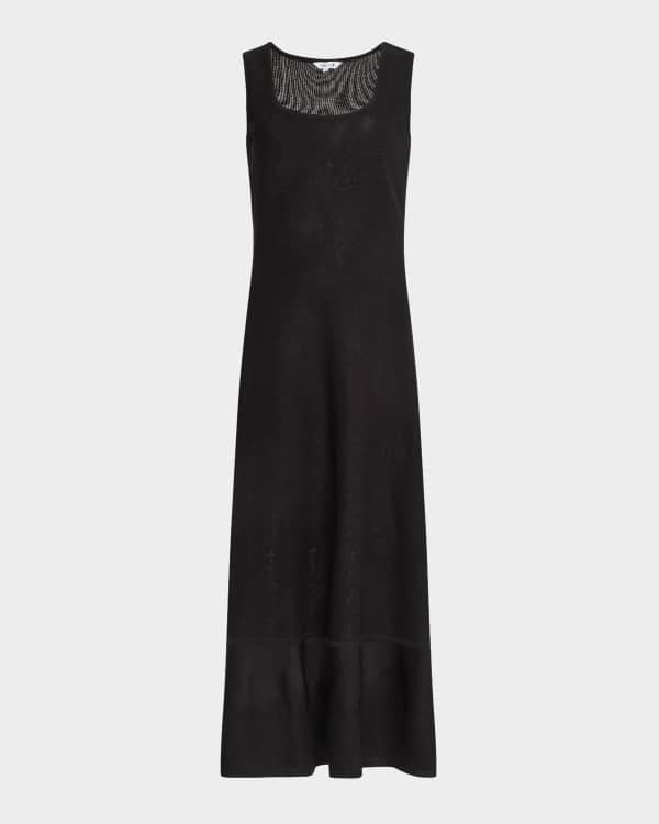 Misook Fit-&-Flare Burnout Knit Midi Dress | Neiman Marcus