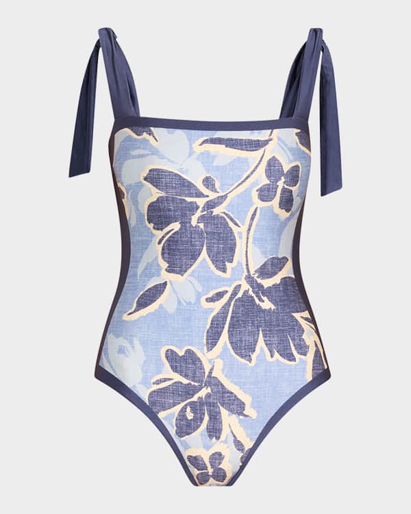 Johnny Was Rashguard One-Piece Swimsuit | Neiman Marcus