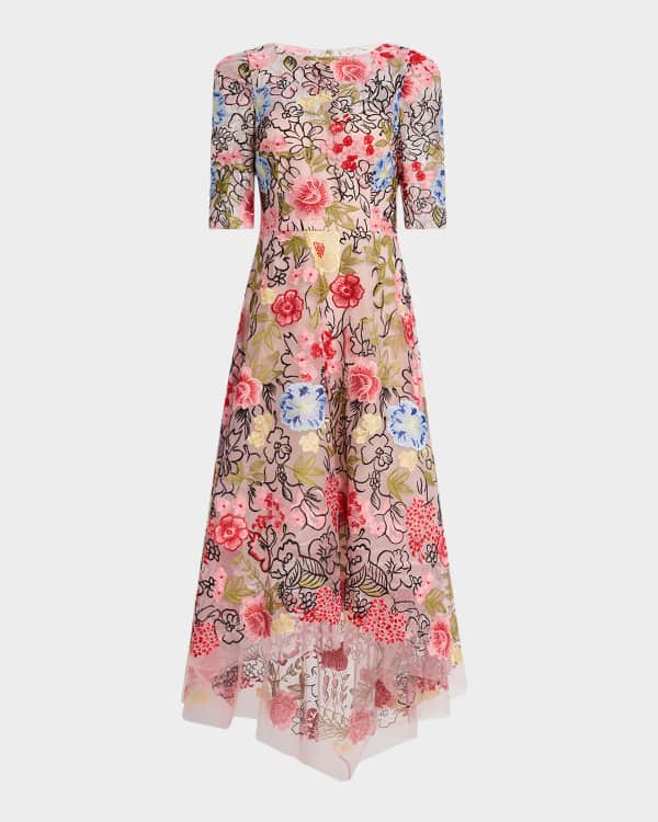 Rickie Freeman for Teri Jon High-Low Stretch Crochet Maxi Dress ...