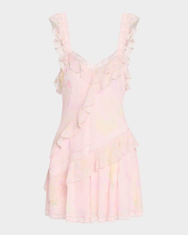 LoveShackFancy Brealynn Embellished Cotton Lace Mini Dress | Neiman Marcus