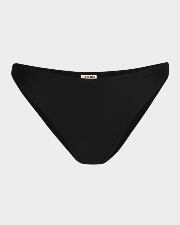 L'Agence Nicole Solid Classic Bikini Bottoms | Neiman Marcus