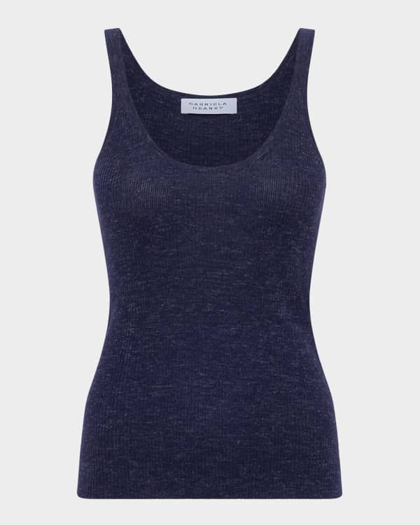 Ferragamo Cotton Silk Micro Jacquard Tank Top | Neiman Marcus