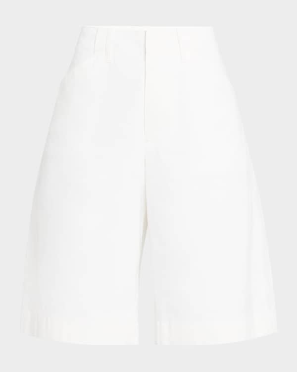 L'Agence Safari Cotton & Linen Shorts | Neiman Marcus