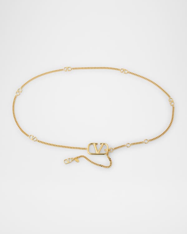 Valentino Garavani Embellished VLogo Signature Chain Belt | Neiman Marcus