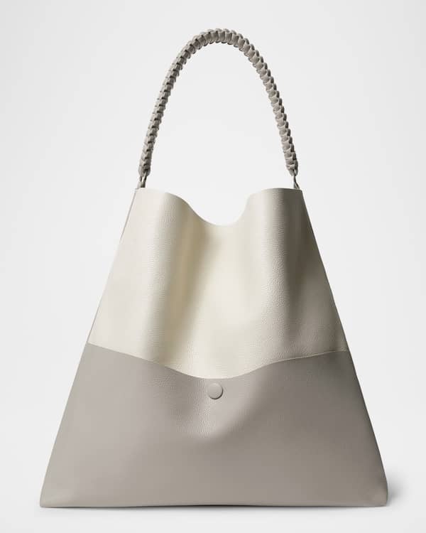 Callista Duo Slim Grain Leather Tote Bag | Neiman Marcus