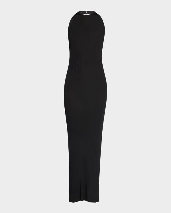 LESET Yoko Backless Halter Maxi Dress | Neiman Marcus