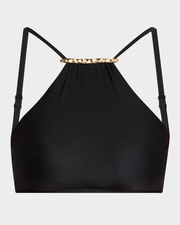 Seafolly Ruched Plaid Underwire Bikini Top | Neiman Marcus