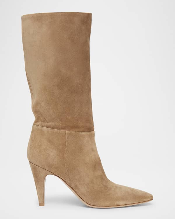 Manolo Blahnik Pamfilo 90mm Suede Knee Boots | Neiman Marcus