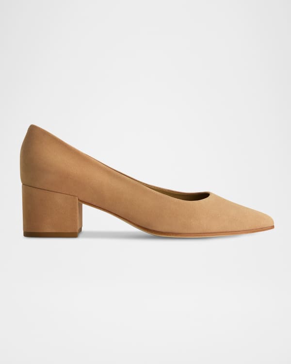 Bernardo Millie Suede Block-Heel Pumps | Neiman Marcus