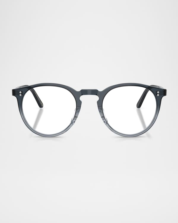 TOM FORD Men's Tom N.15 Shiny Horn Round Blue-Blocking Glasses | Neiman ...