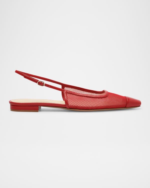 Ganni Dual-Buckle Slingback Ballerina Flats | Neiman Marcus