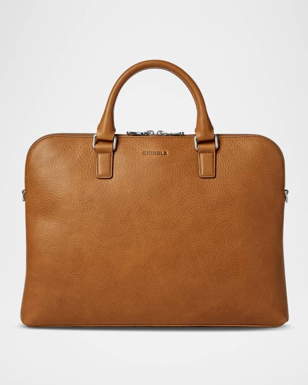 Shinola Men's Navigator Leather Laptop Briefcase | Neiman Marcus