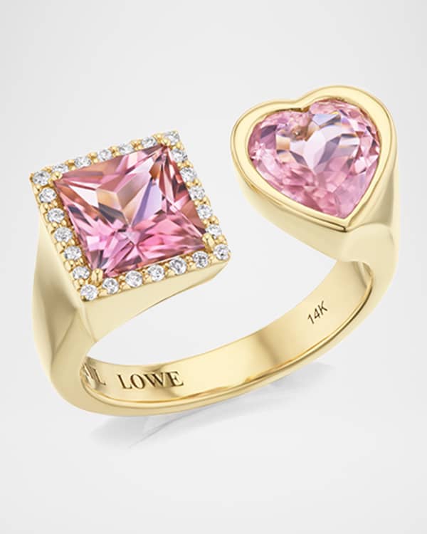 Sheryl Lowe 14K Yellow Gold Folded Heart Diamond Ring, Size 7 | Neiman ...