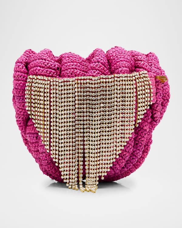 STAUD Fish Lizard-Embossed Leather Clutch Bag | Neiman Marcus