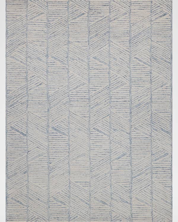 Exquisite Rugs Mercuri Power-Loomed Blue & Silver Rug, 9' x 12 ...