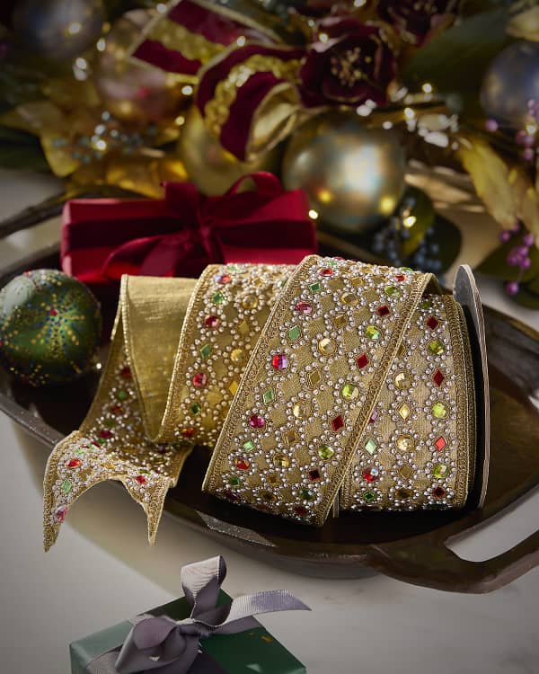 D. Stevens Antique Metallic Gold Mesh Ribbon, 3"W x 25 Yards | Neiman ...