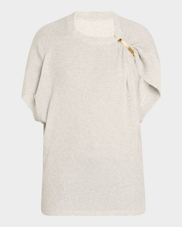 Brandon Maxwell The Gabi Button-Front Shirt with Pleated Shoulder ...