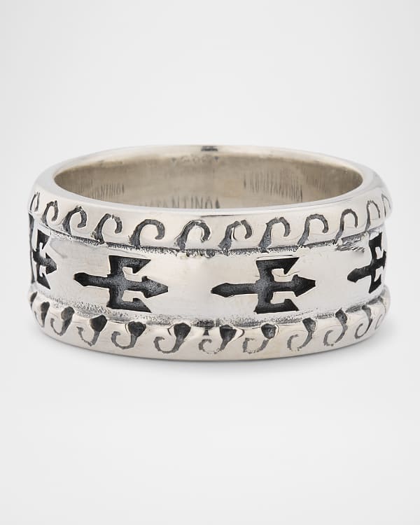 Versace Men's Greca Band Ring | Neiman Marcus