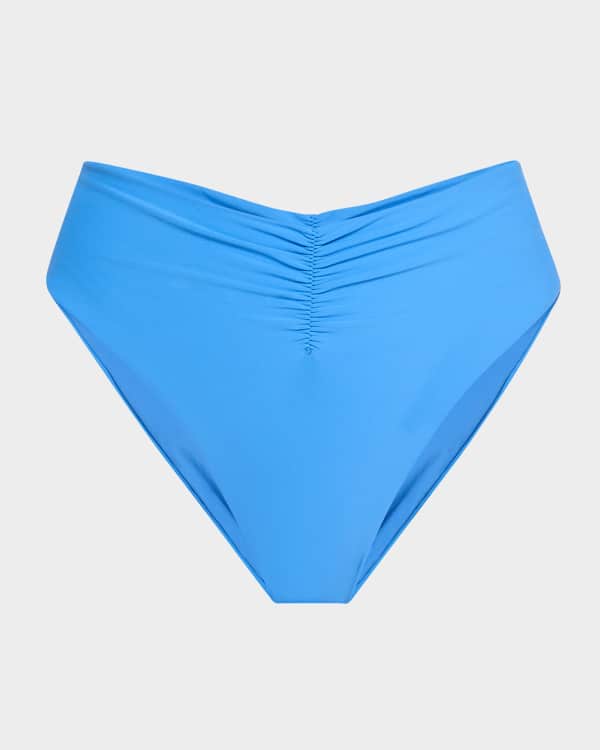 Farm Rio Mixed Fruits Ocean High-Waist Bikini Bottoms | Neiman Marcus