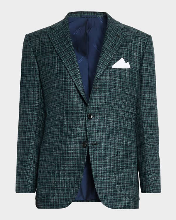 Kiton Men's Cashmere Check Sport Coat | Neiman Marcus