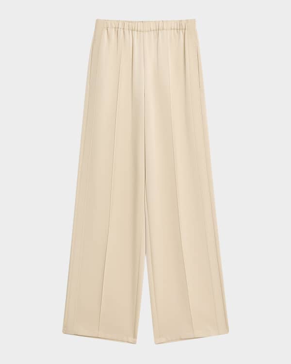 Vince Mid-Rise Side Strap Wide-Leg Pants | Neiman Marcus