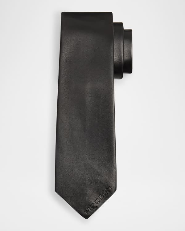McQueen Men's Silk Wax Flower Tie | Neiman Marcus