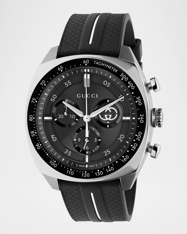 Gucci Men's Gucci 25H Leather-Strap Watch, 38mm | Neiman Marcus