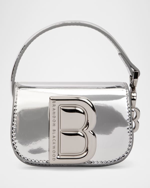 STAUD Shirley Metal Metallic Top-Handle Bag | Neiman Marcus