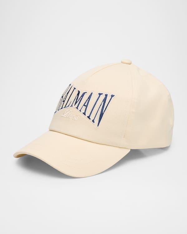 Balmain Men's Metal Logo Tweed Baseball Cap | Neiman Marcus