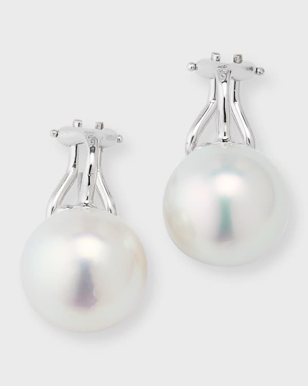 Kiki McDonough Kiki Classics 18k Gold Pearl Diamond Drop Earrings ...