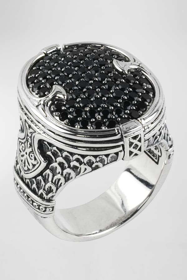 David Yurman Men's Maritime Compass Signet Ring w/ Black Diamond, Size ...