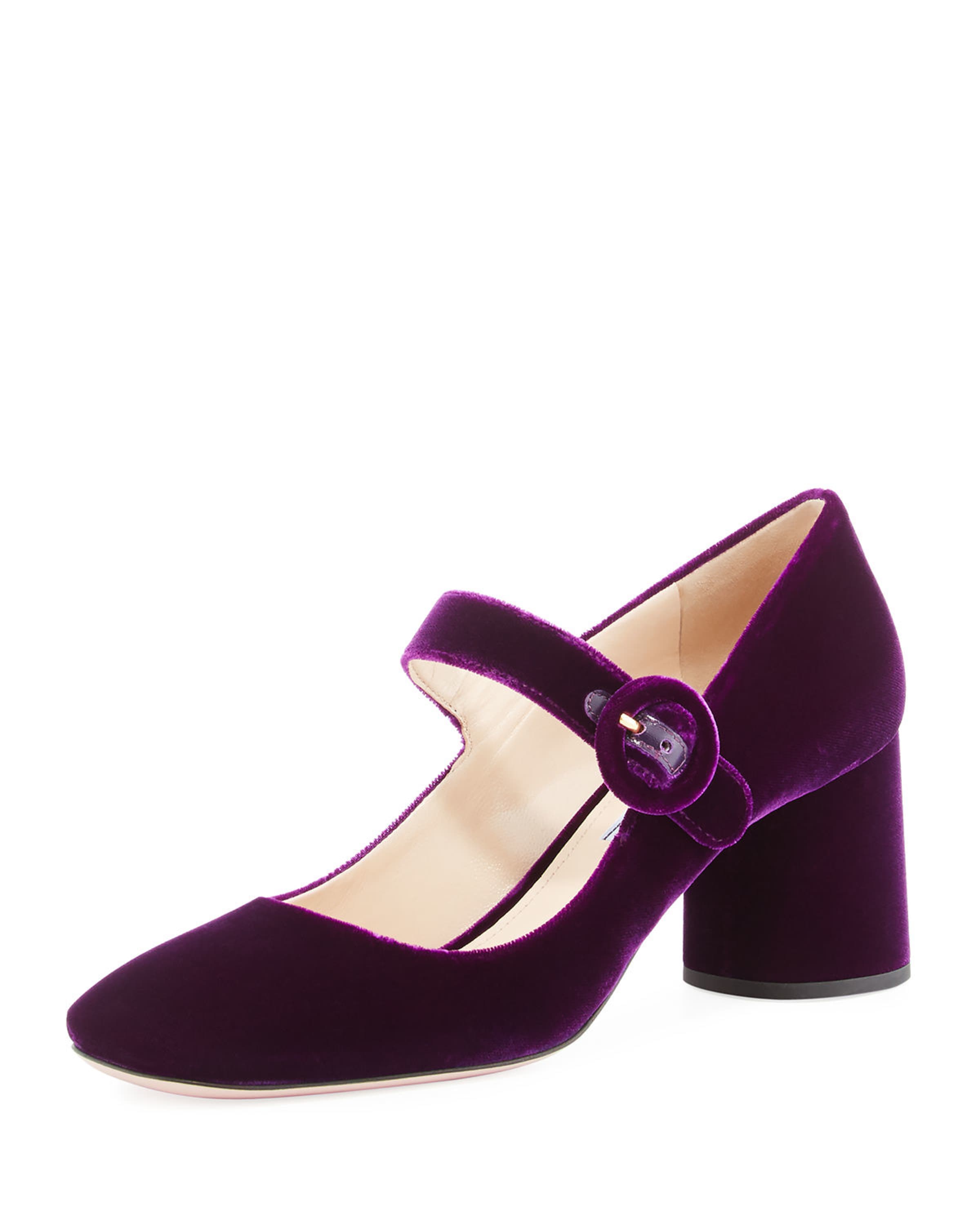 Prada Velvet Mary Jane Pumps | Neiman Marcus