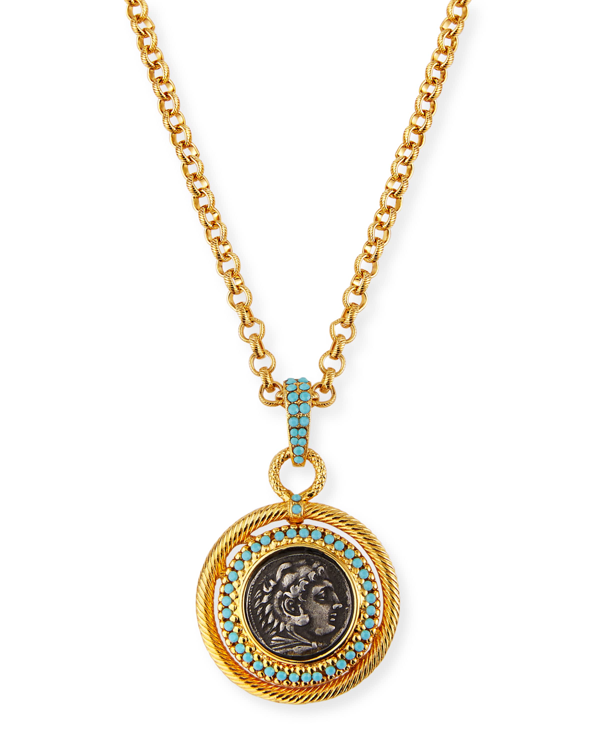 Jose & Maria Barrera Long Coin Pendant Necklace and Matching Items ...