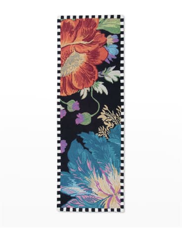 Flower Market Reflections Black Rug Collection | Neiman Marcus