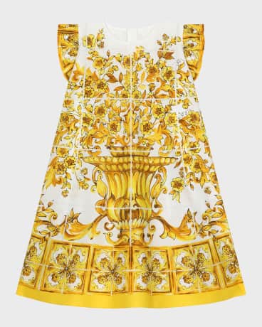 Girl's Maiolica Popeline Dress | Neiman Marcus