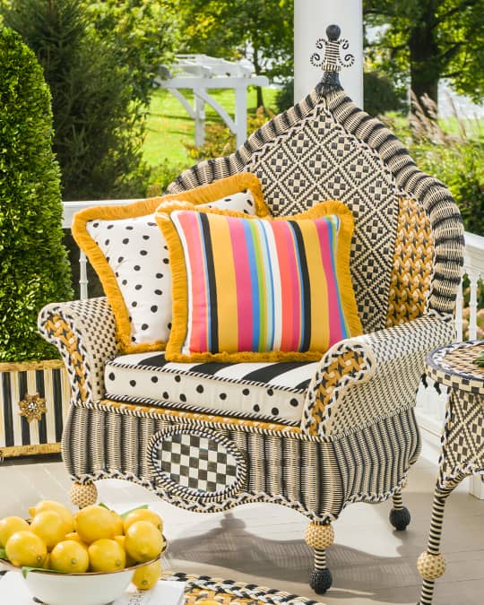 MacKenzie-Childs Courtyard Outdoor Wing Chair | Neiman Marcus