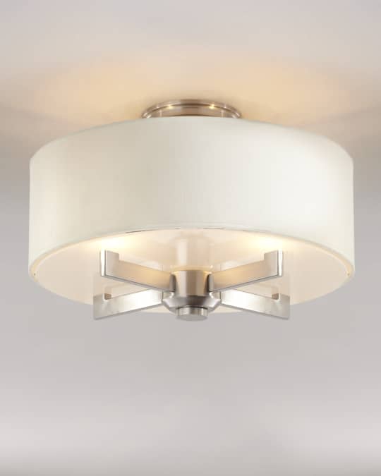 "Silver Satin" Semi-Flush Ceiling Fixture | Neiman Marcus