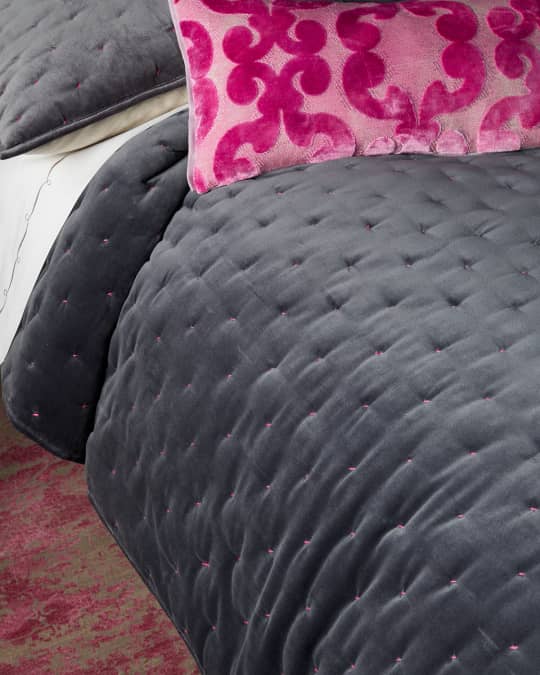 Designers Guild Sevanti Graphite Queen Quilt | Neiman Marcus