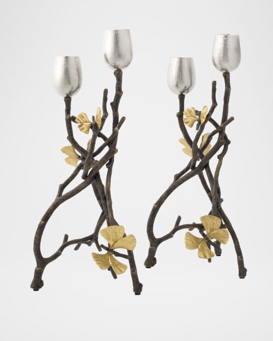 Michael Aram Butterfly Ginkgo Candleholder, Set of 2 | Neiman Marcus