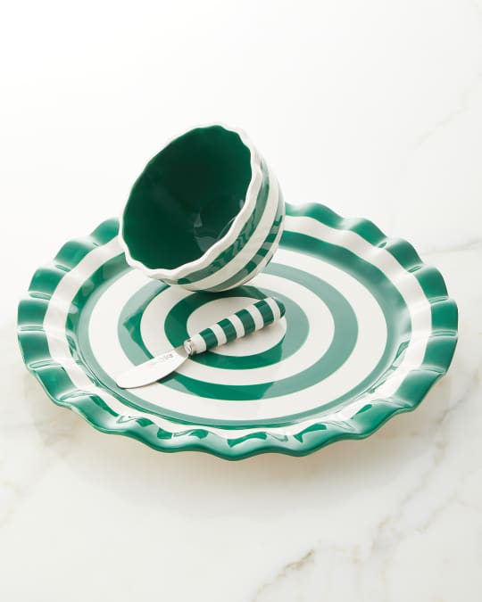 Coton Colors Emerald Spot On Platter with Bowl and Spreader | Neiman Marcus