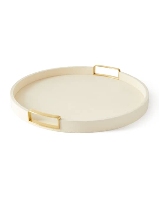 AERIN Carina Shagreen Large Round Tray | Neiman Marcus