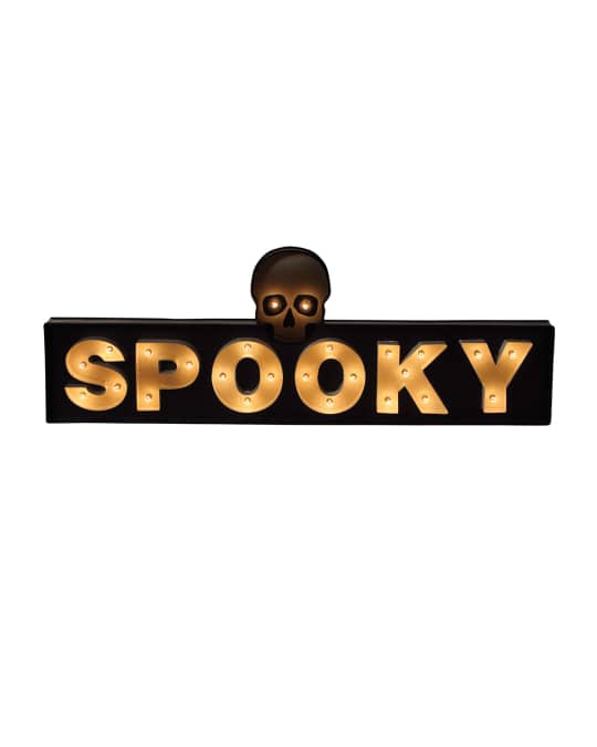 Bethany Lowe SPOOKY Marquee Light-Up Halloween Sign | Neiman Marcus