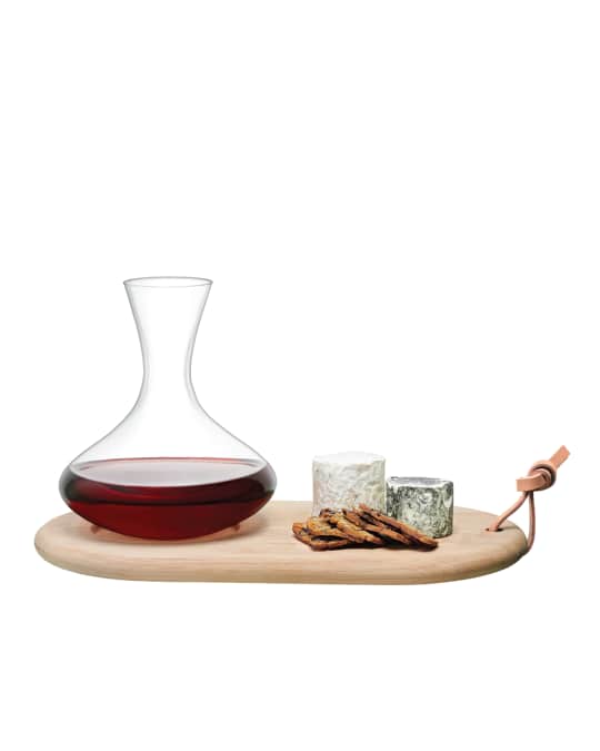 LSA Carafe and Oak Cheese Board Set | Neiman Marcus