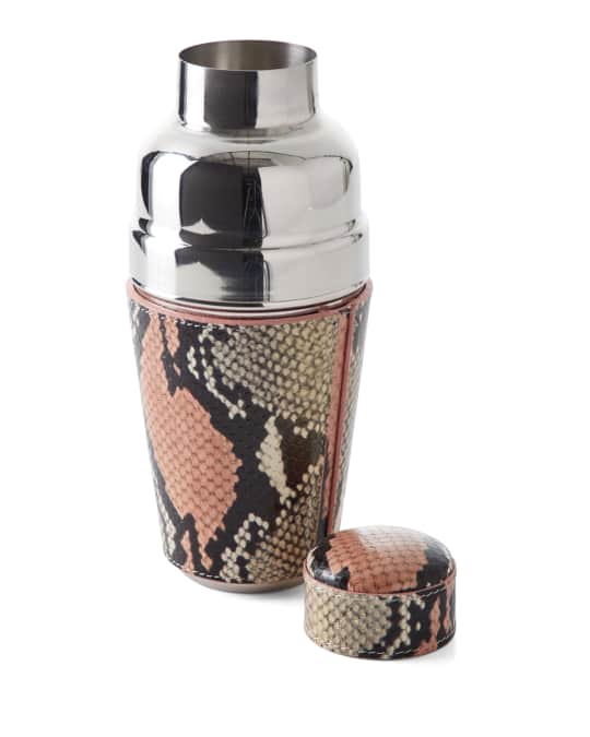 Graphic Image Snake-Embossed Leather Cocktail Shaker | Neiman Marcus