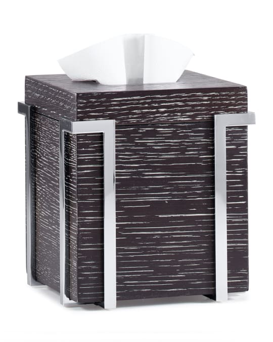 Labrazel Embrace Oak Chrome Tissue Box Cover | Neiman Marcus