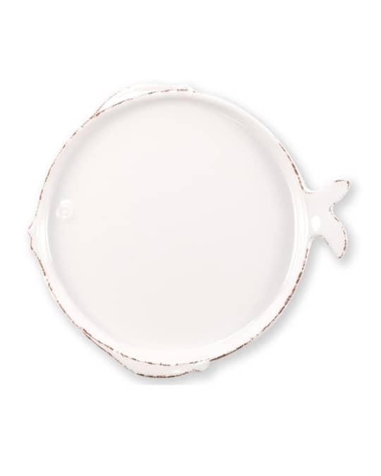 Vietri Melamine Lastra Fish Salad Plate, White | Neiman Marcus