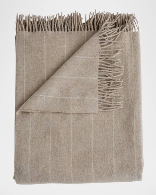 Evangeline Linens Merino Lambswool Patterned Throw | Neiman Marcus