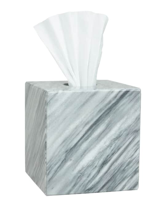 Marble Crafter Eris Collection Cloud Gray Tissue Box Cover | Neiman Marcus